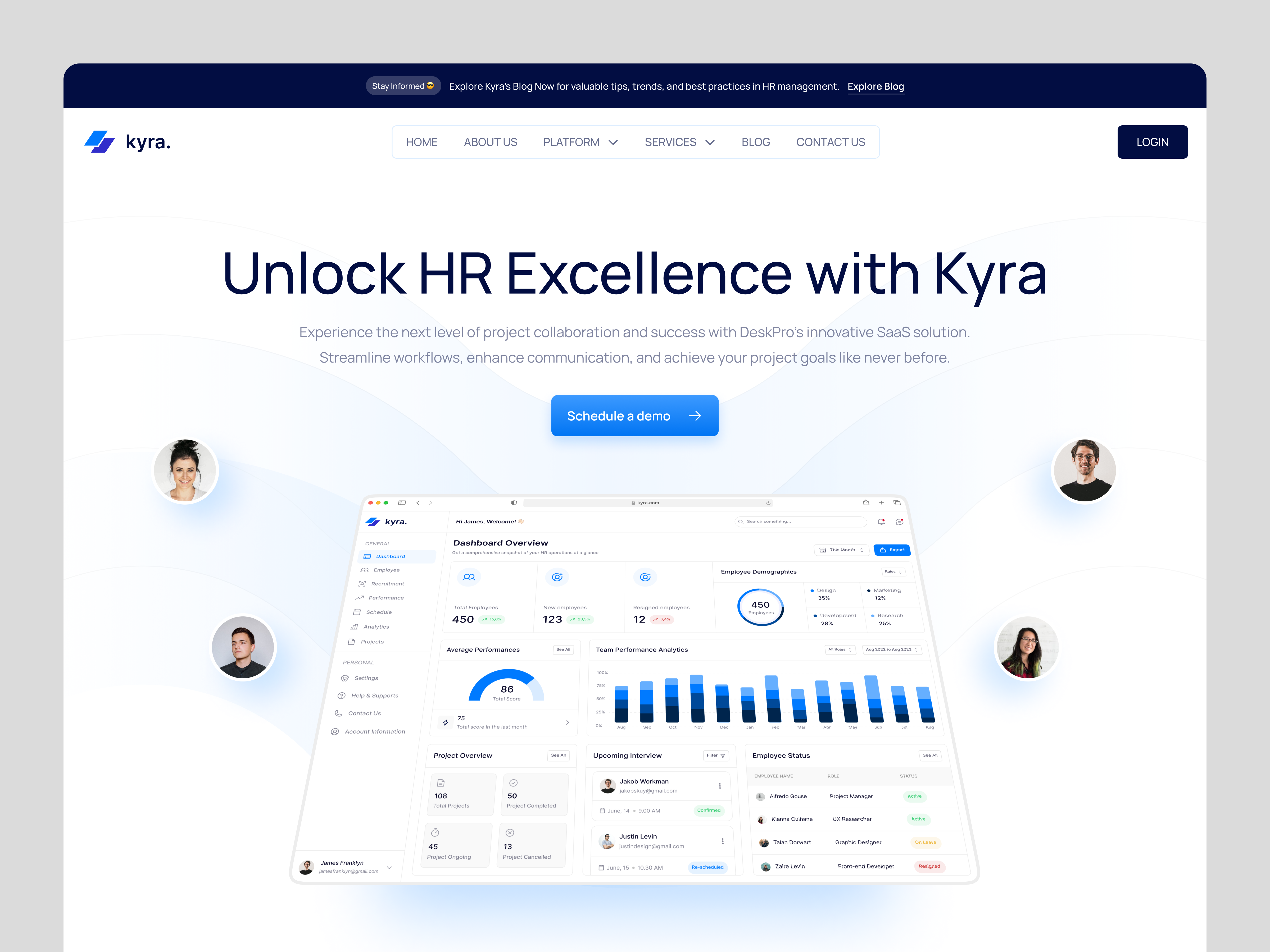 Kyra. - HR Management Landing Pages by Regi Pangestu for Enver Studio on Dribbble