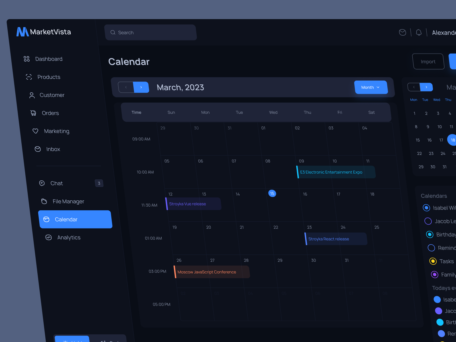 Calander Page Dashboard Design by Aminur Rahman on Dribbble