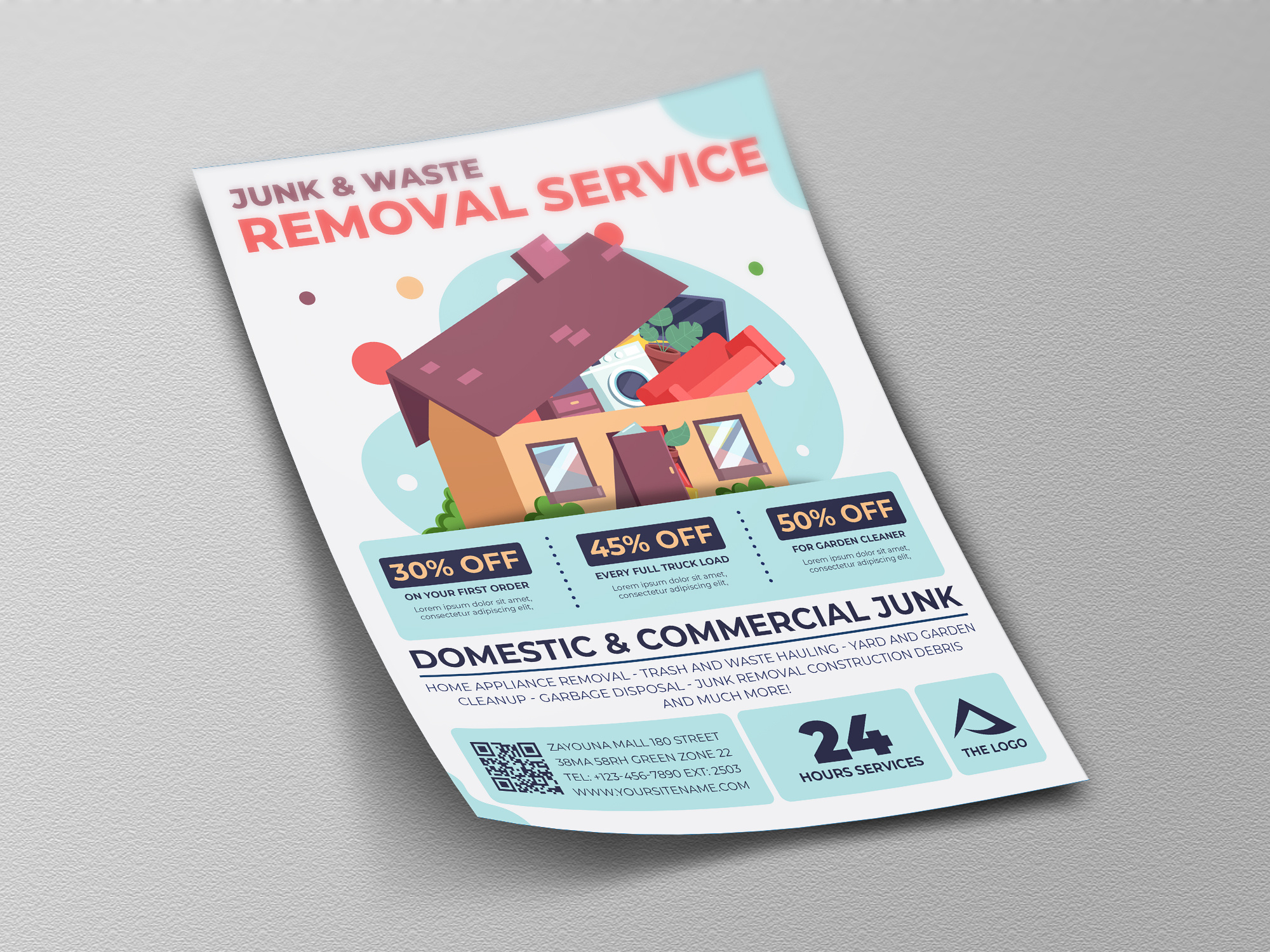 Junk Removal Services Flyer Template by OWPictures on Dribbble