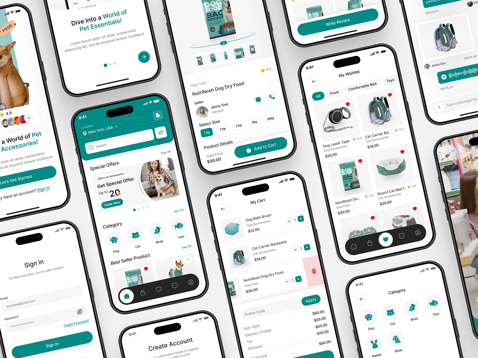 Pet Food and Accessories Mobile App UI Kit Design | App UIUX by KG UI ...
