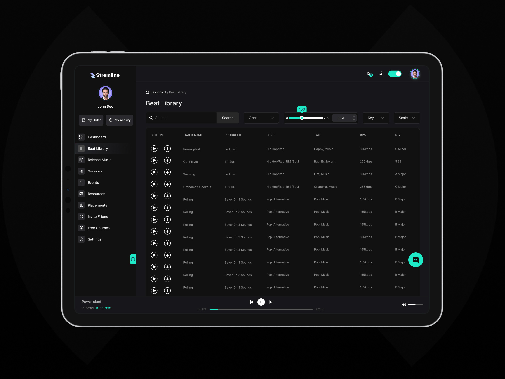 Streamline Artist Freelance Platform Dashboard Design by Urvik Moradiya ...