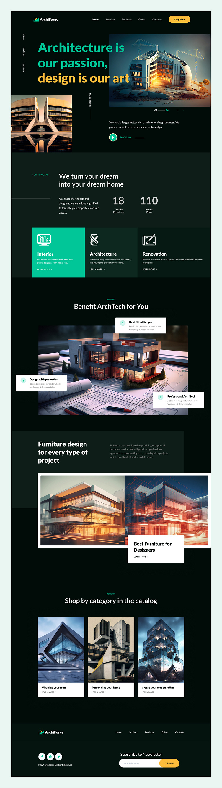 ArchiForge - Architecture Landing Page UI design by Md. Golam Kader on ...