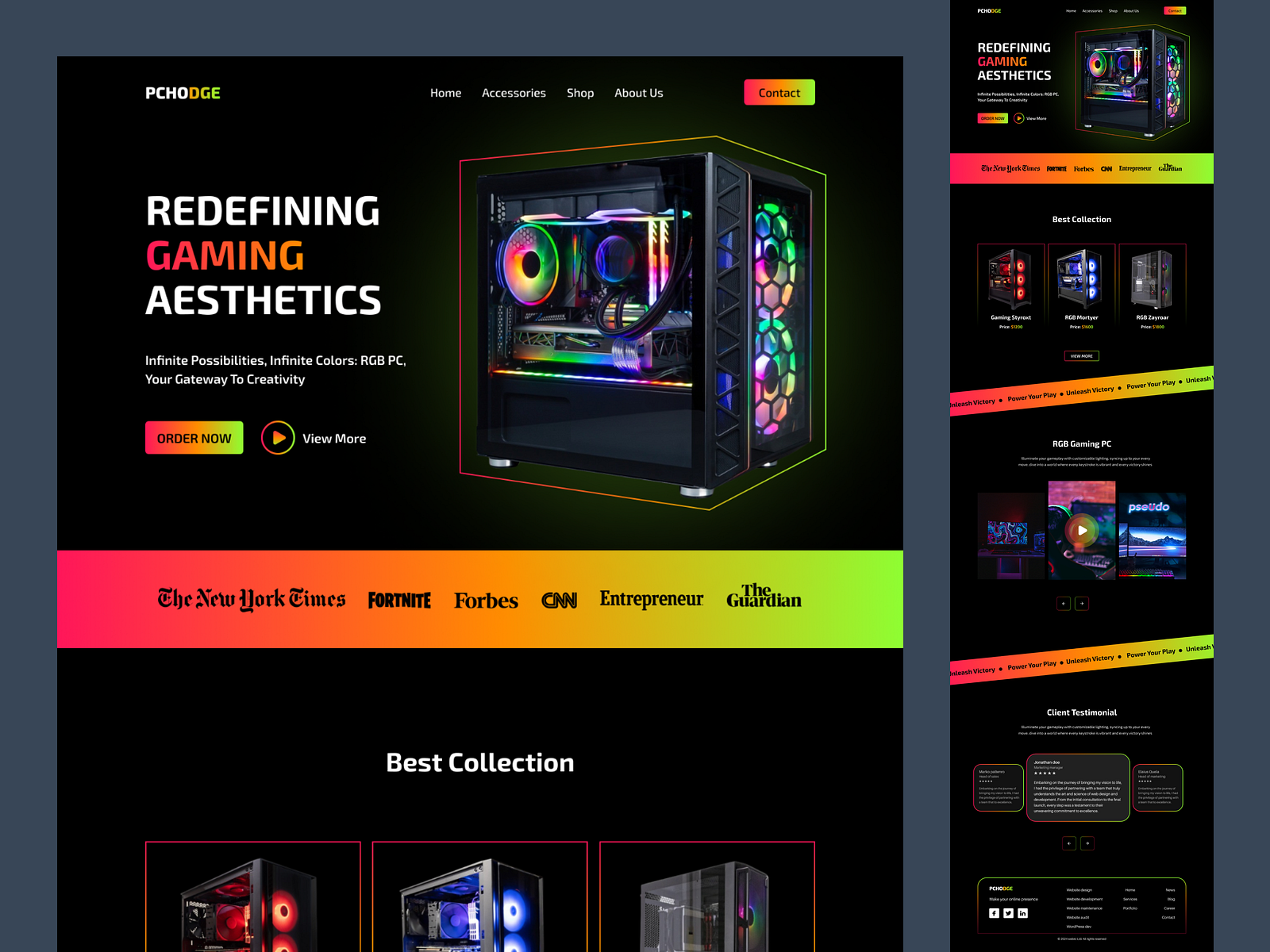 RGB custom pc website UI design by Sazidur Rahman on Dribbble
