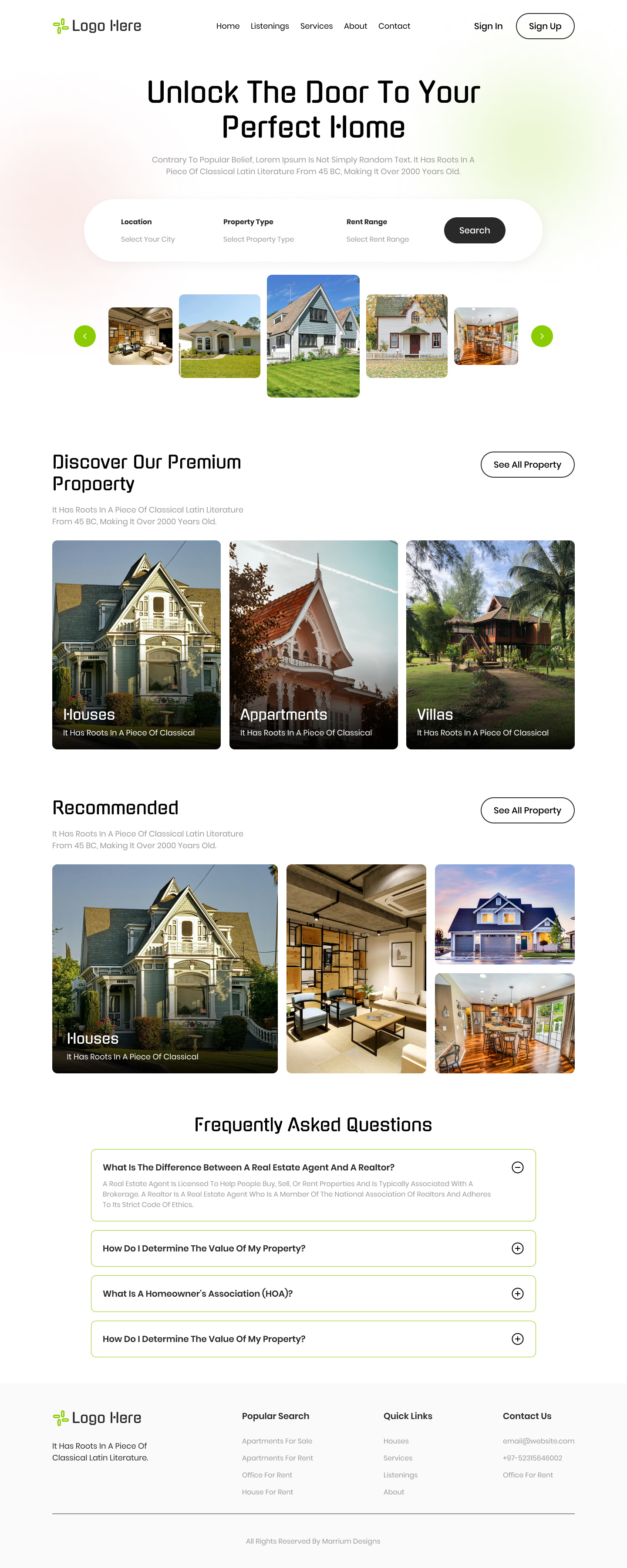 Real Estate Agency | Website UI Design by Marrium Fatima on Dribbble