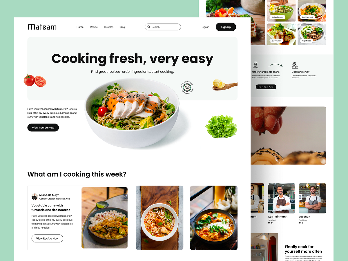 Online Cooking Recipe Website by Artiflow UI/UX Agency on Dribbble