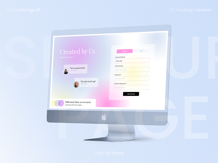 UI Challenge - Sign Up Form by Maria Fraga on Dribbble