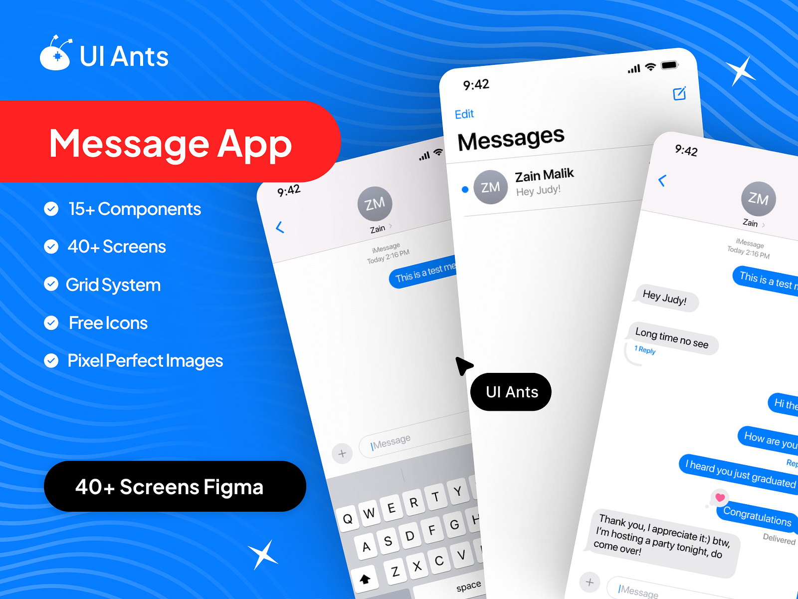 iMessage IOS UI Kit - Free by UI Ants on Dribbble