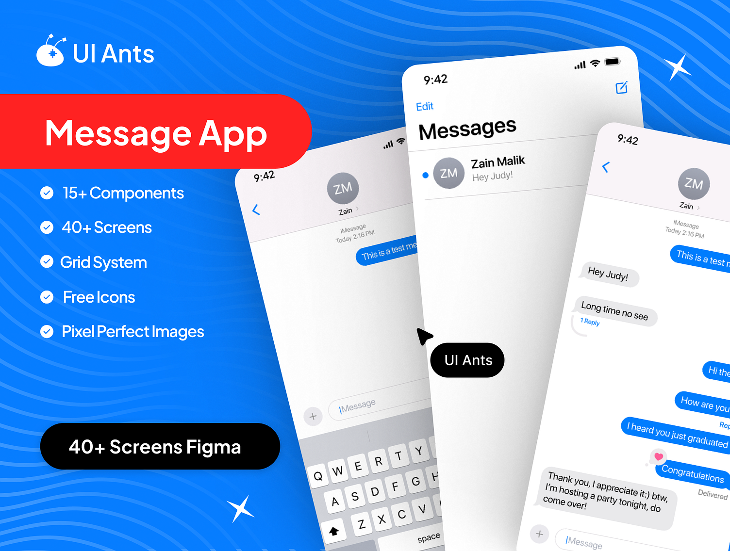 iMessage IOS UI Kit - Free by UI Ants on Dribbble