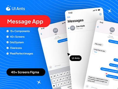 iMessage IOS UI Kit - Free by UI Ants on Dribbble