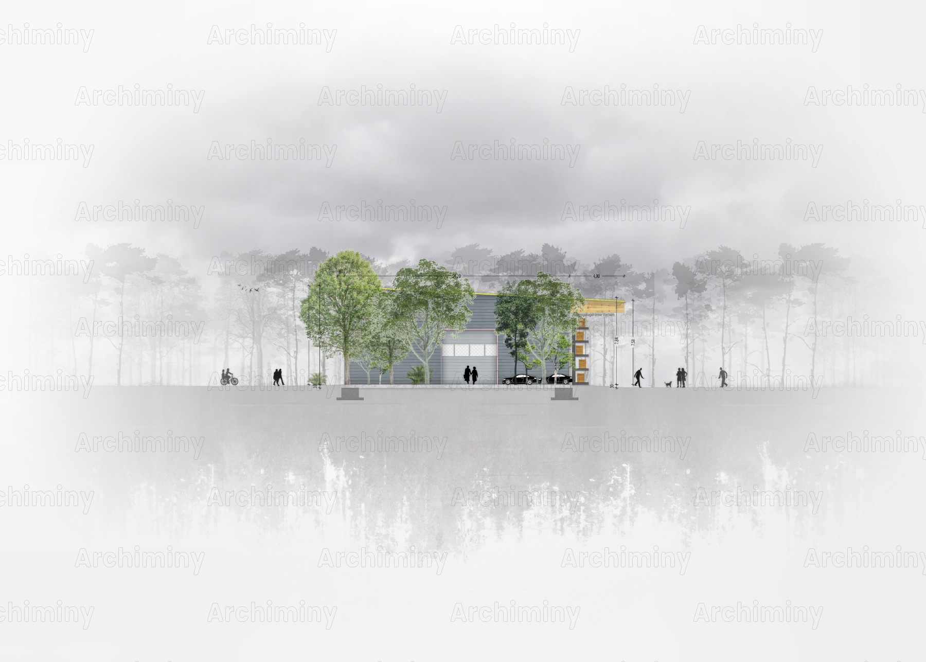 2D Elevation rendering design by Archiminy on Dribbble