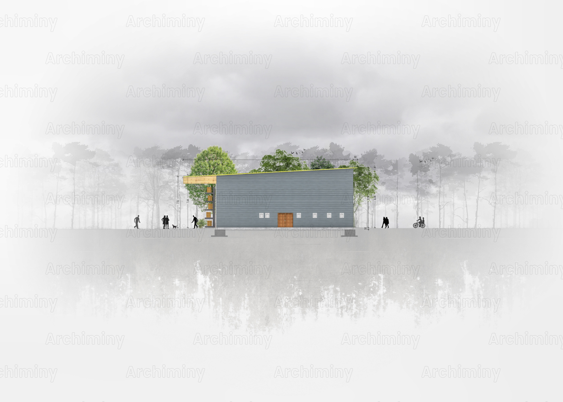 2D Elevation rendering design by Archiminy on Dribbble