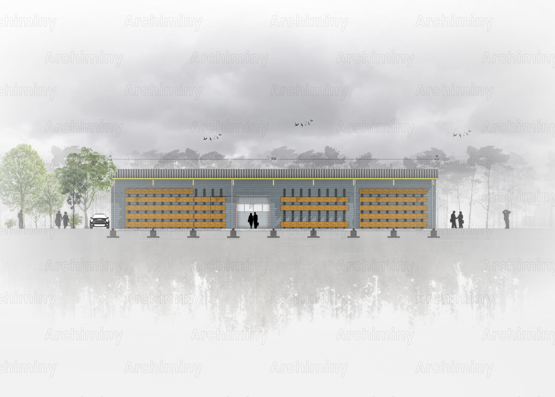 2D Elevation rendering design by Archiminy on Dribbble