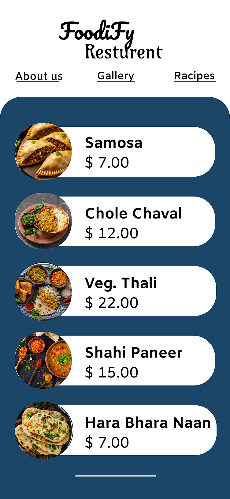Restaurant Menu App UI Design by Anurag Gondaliya on Dribbble