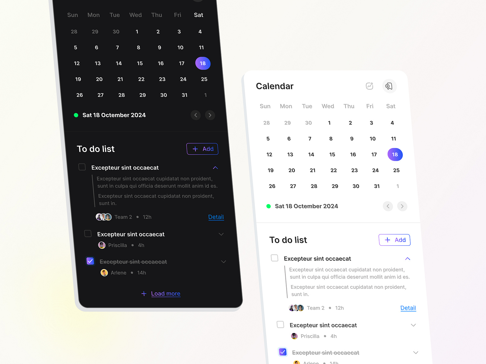 Calendar & To do list - User Interface by Ngo Minh Hieu on Dribbble