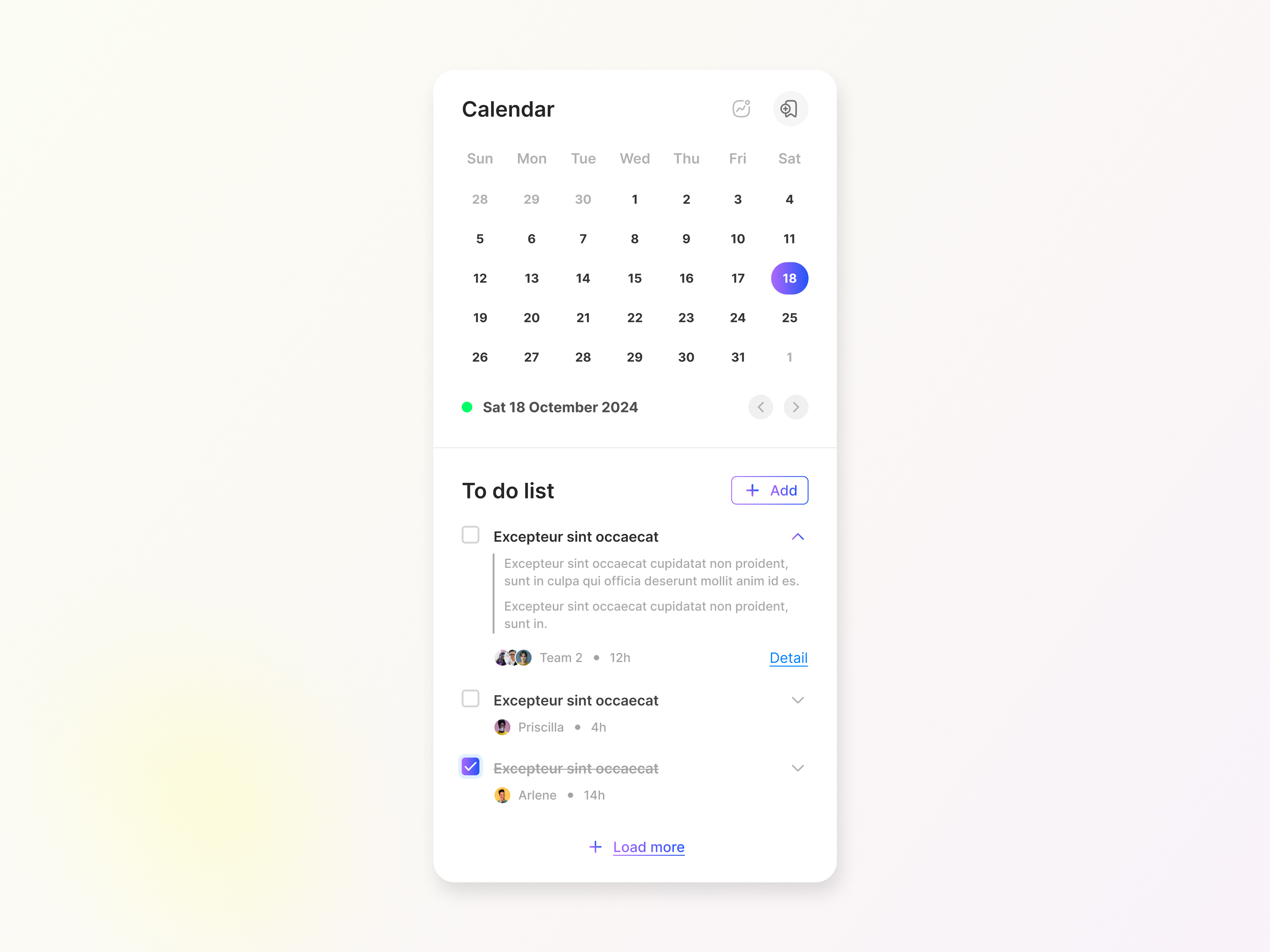 Calendar & To do list - User Interface by Ngo Minh Hieu on Dribbble