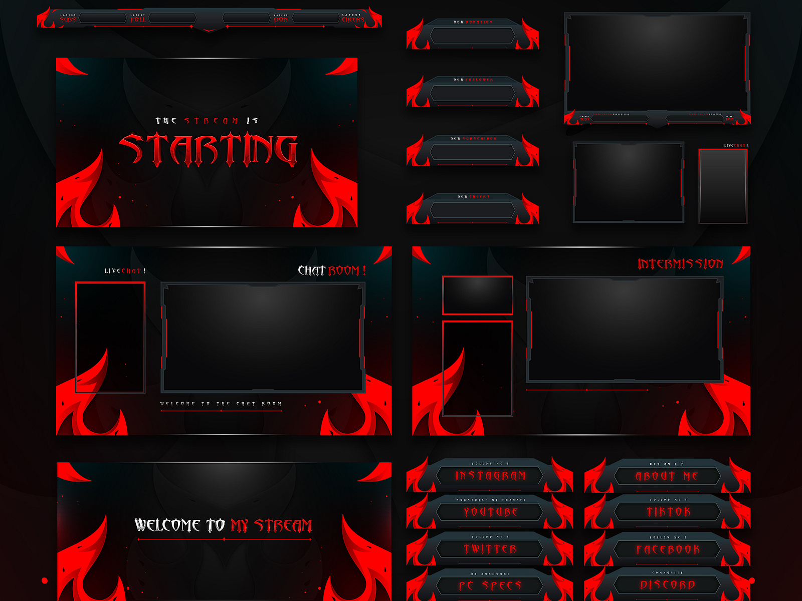Animated Red Fire Twitch Overlay Package by Anto Barac on Dribbble