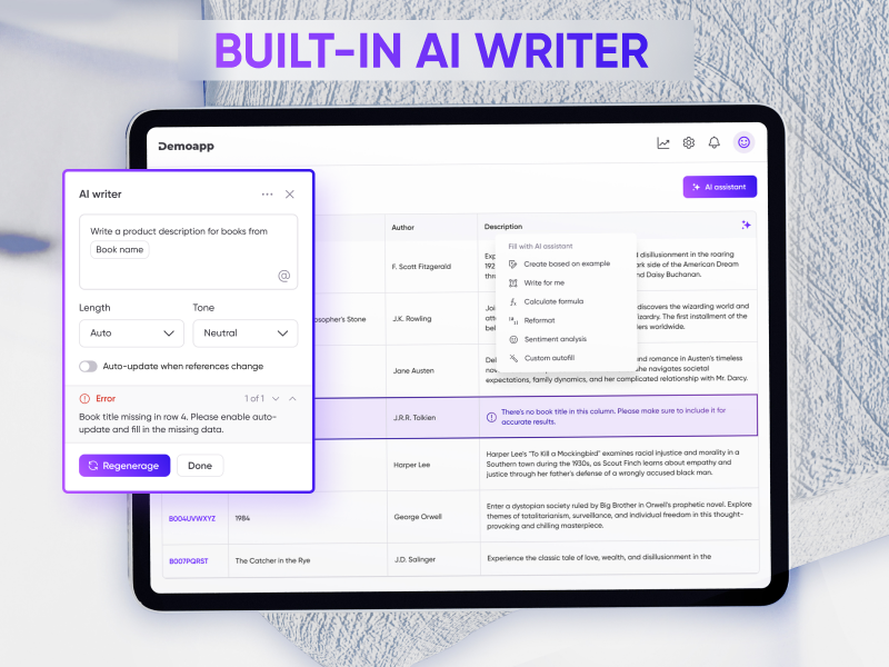 Built-in AI writer for e-commerce, CMS, and data products by Iryna ...