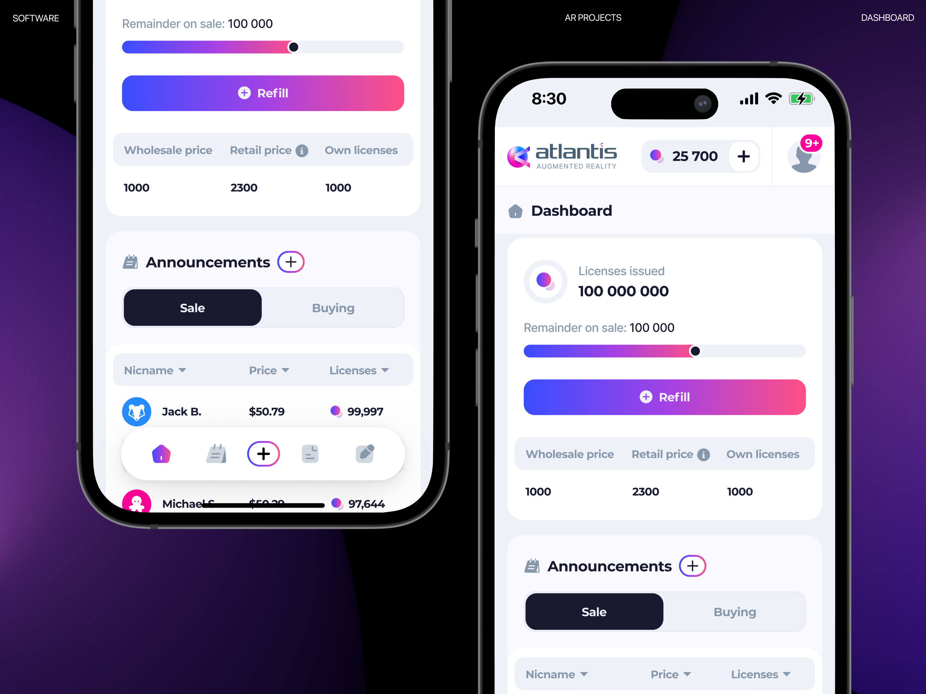 Atlantis AR: Announcements Dashboard by Vlad Goncharov for Flatonica on ...