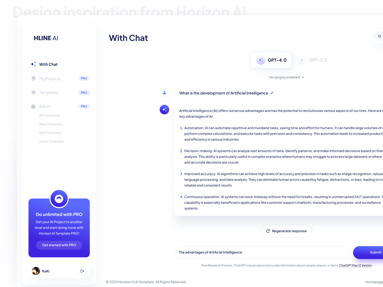AI Chat SaaS UI by KaKi on Dribbble