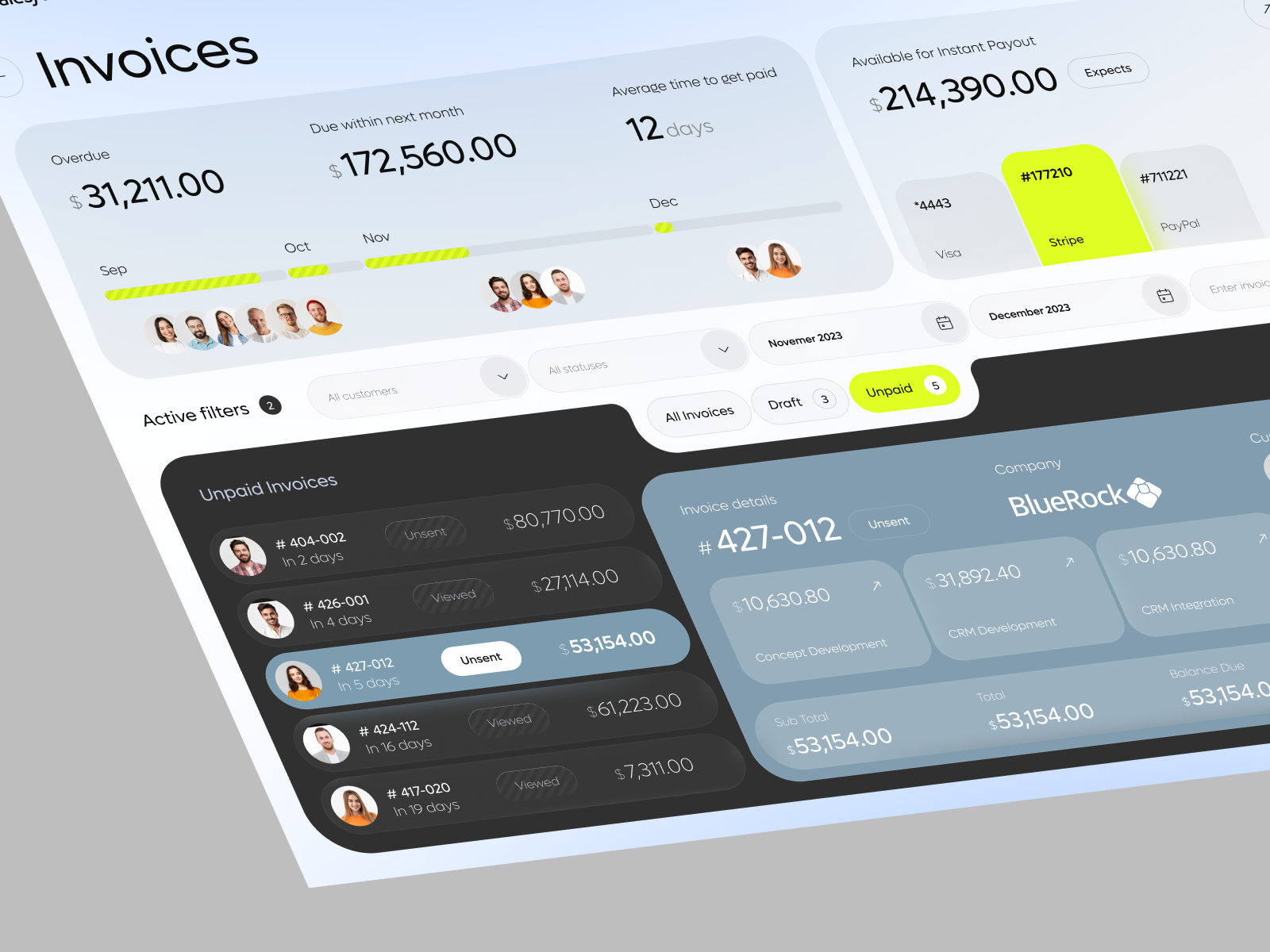 Salesforce CRM - Invoice Management Dashboard by Jack R. for RonDesignLab ⭐️ on Dribbble