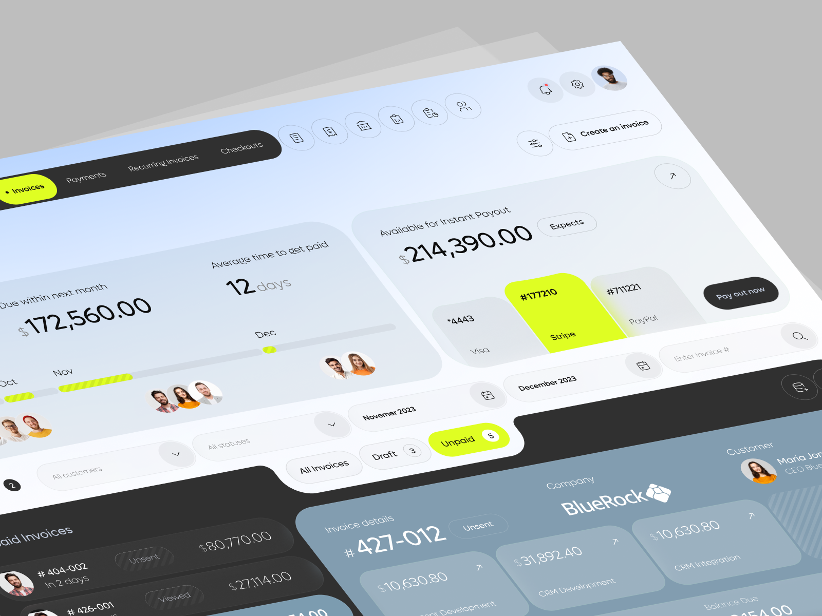 Salesforce CRM - Invoice Management Dashboard by Jack R. for RonDesignLab ⭐️ on Dribbble