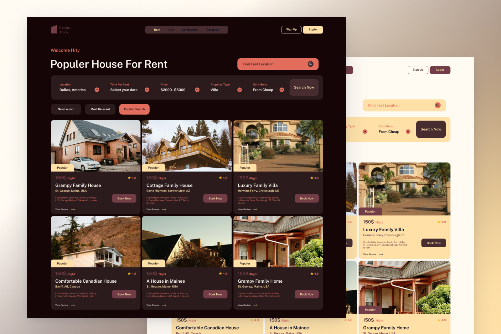 House Rent Dashboard by Muhammad Azhmi on Dribbble