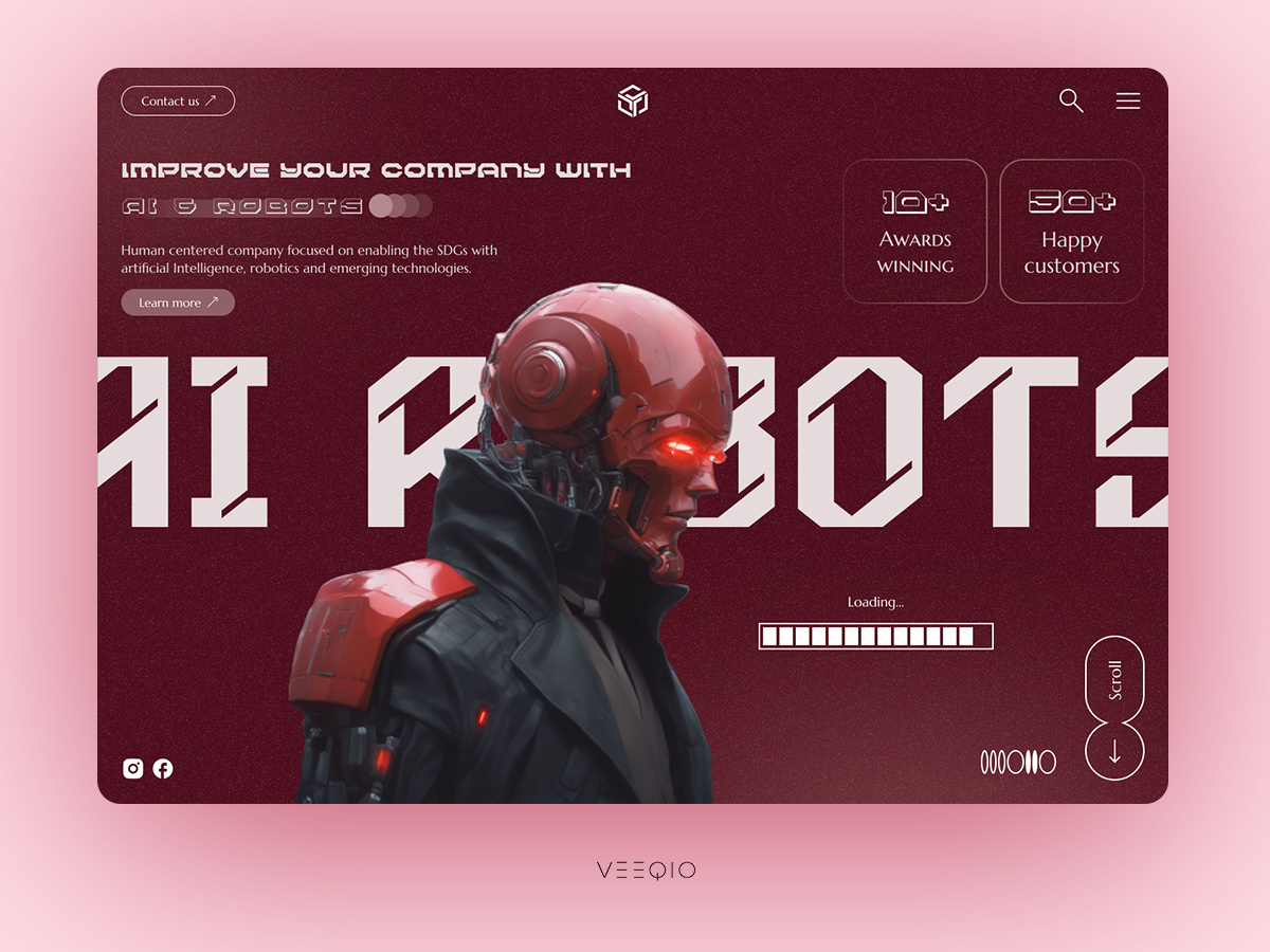 Ai robot web design by veeqio on Dribbble