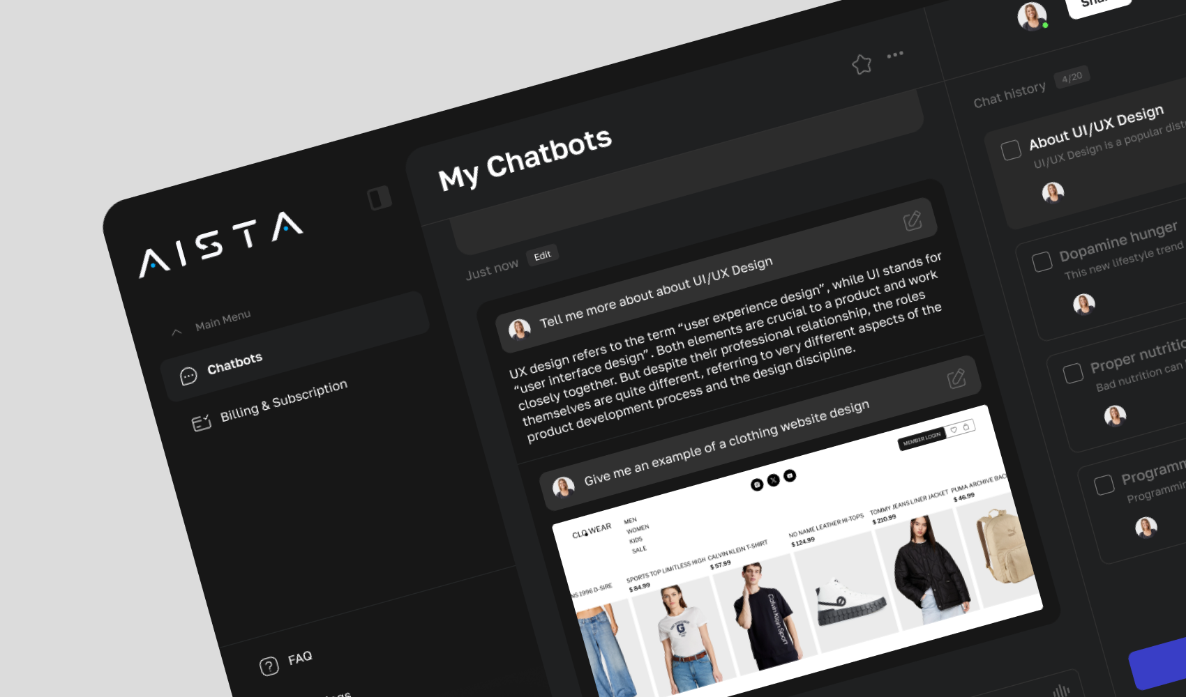 AISTA - AI Chatbot by Vladisvlav Marynets on Dribbble