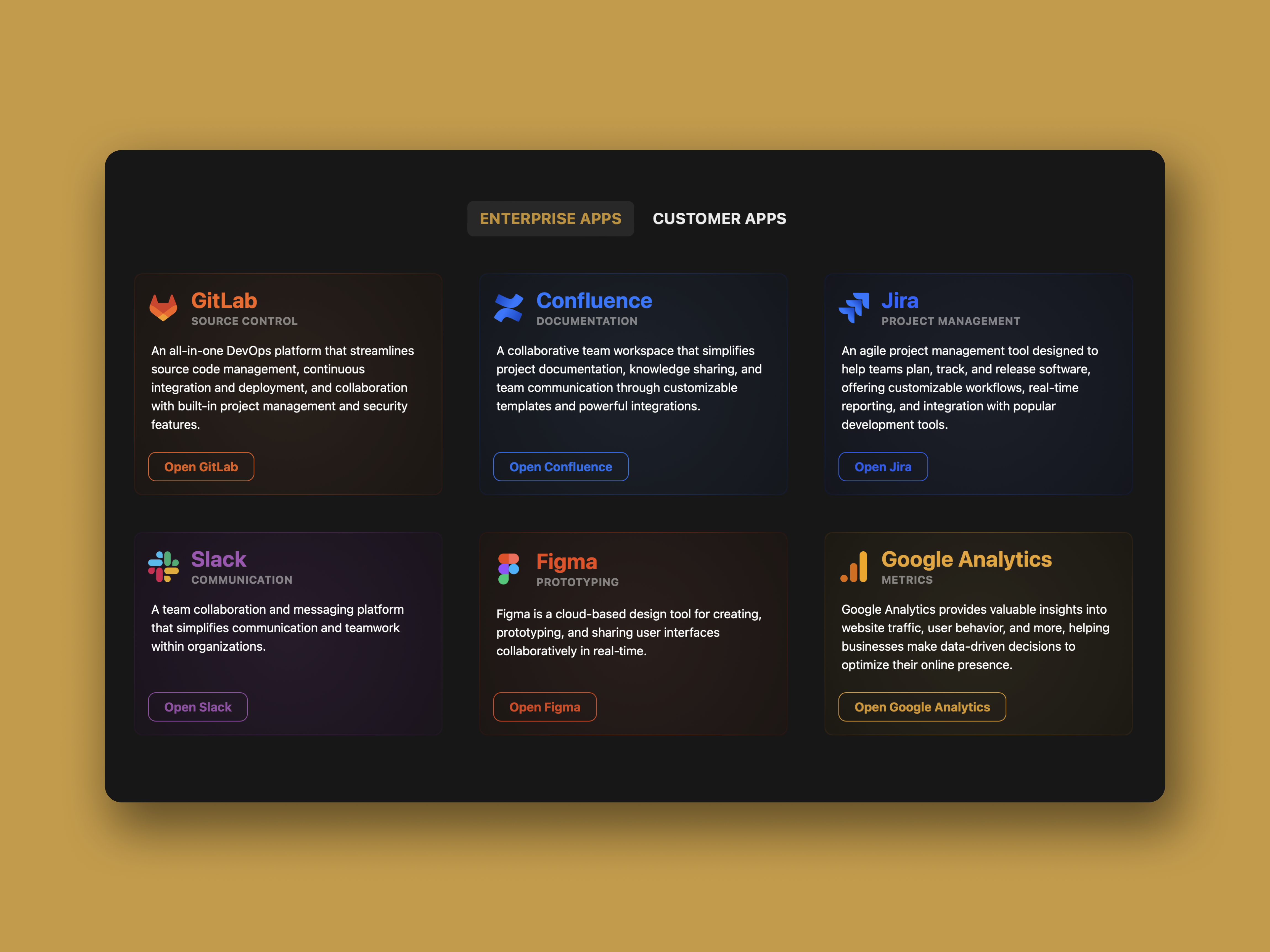 UI Cards - Apps Portal Landing Page by Caden Kulp on Dribbble
