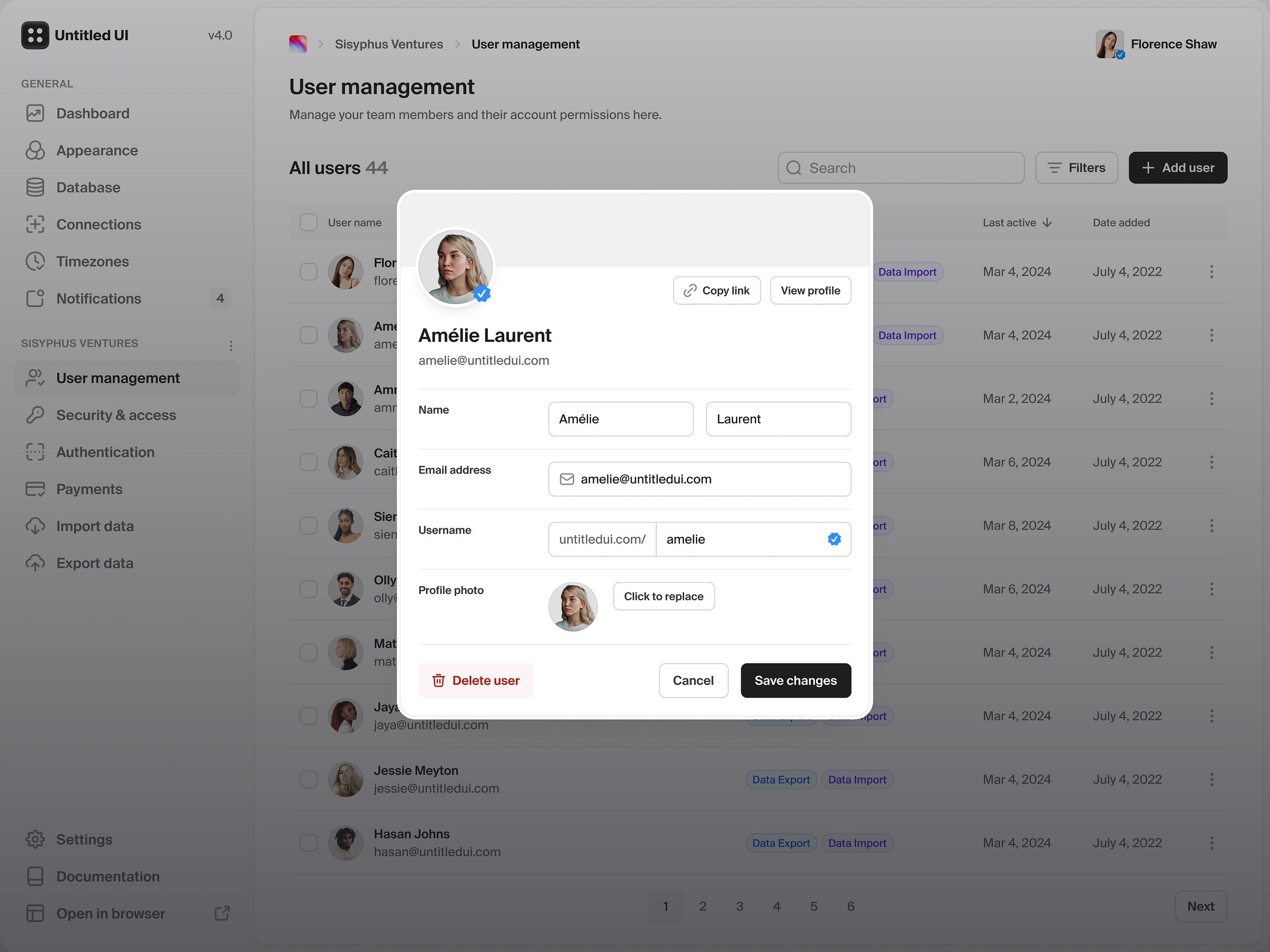 Edit user modal — Untitled UI by Jordan Hughes® on Dribbble