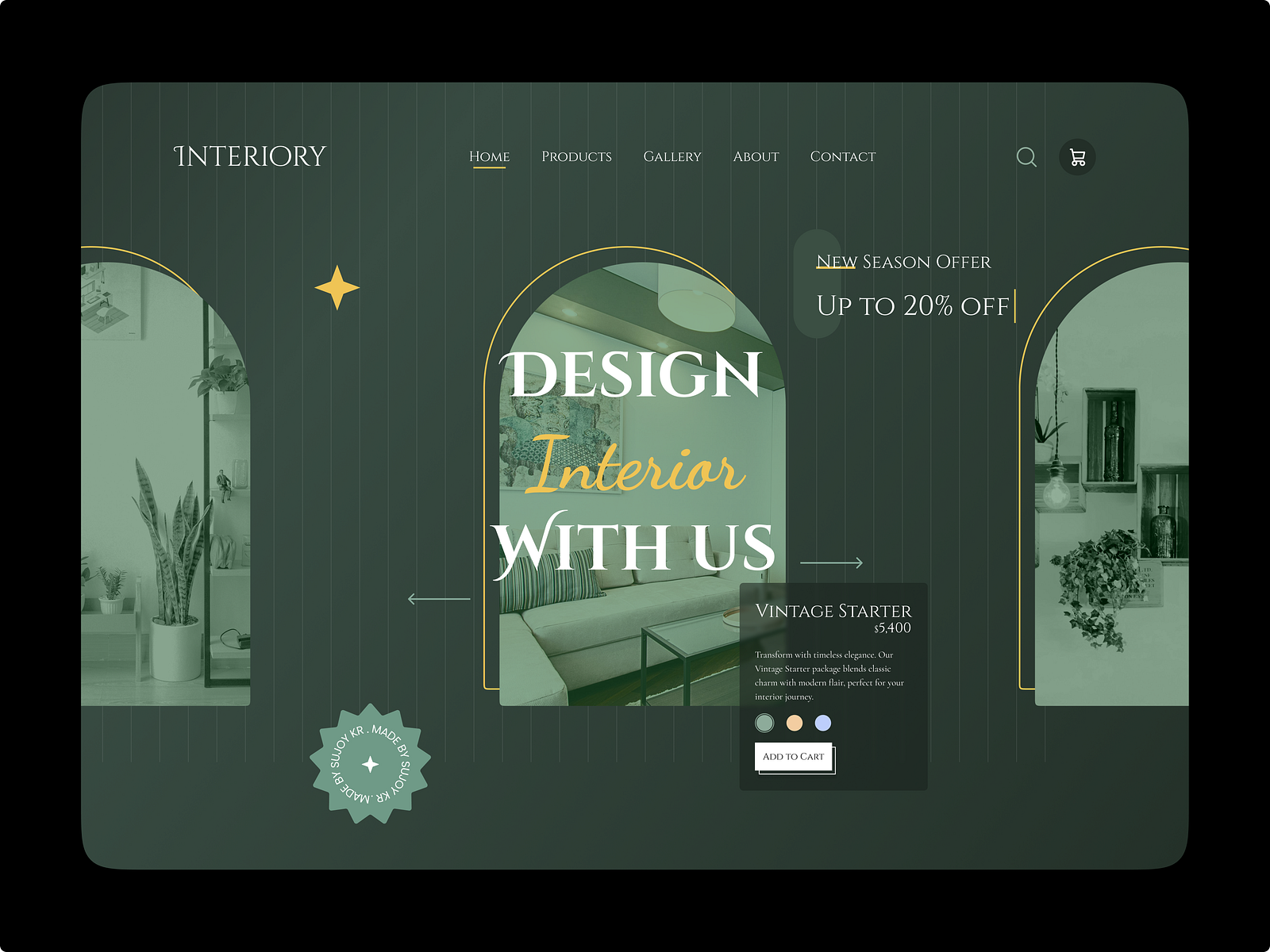 Interior Design Website Landing Page by Sujoy on Dribbble
