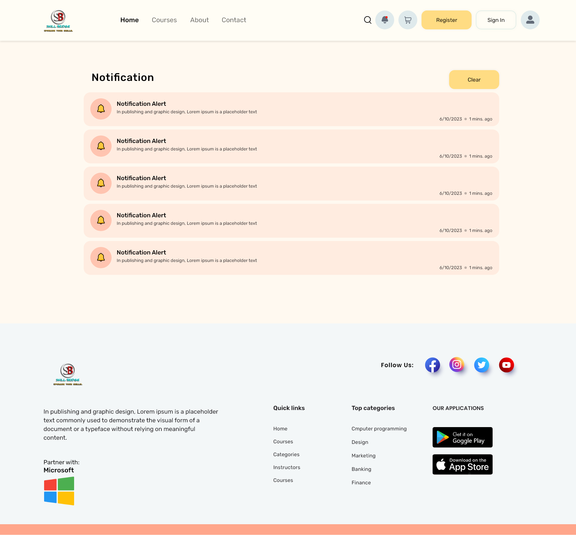 Notifications Page - Dashboard Design by Naseeb Zulfiqar on Dribbble