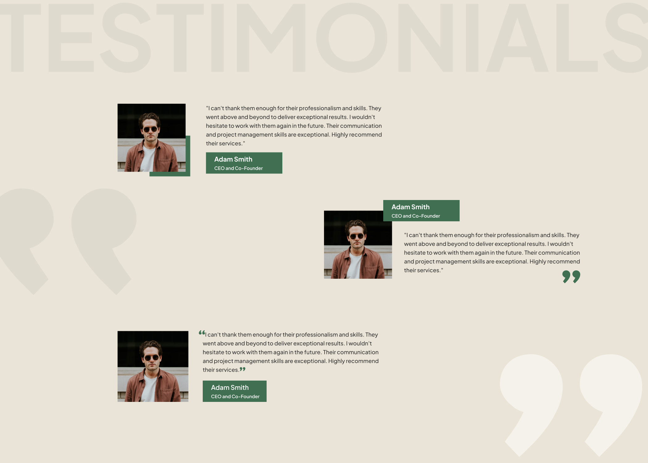 Testimonial UI by Ameena on Dribbble