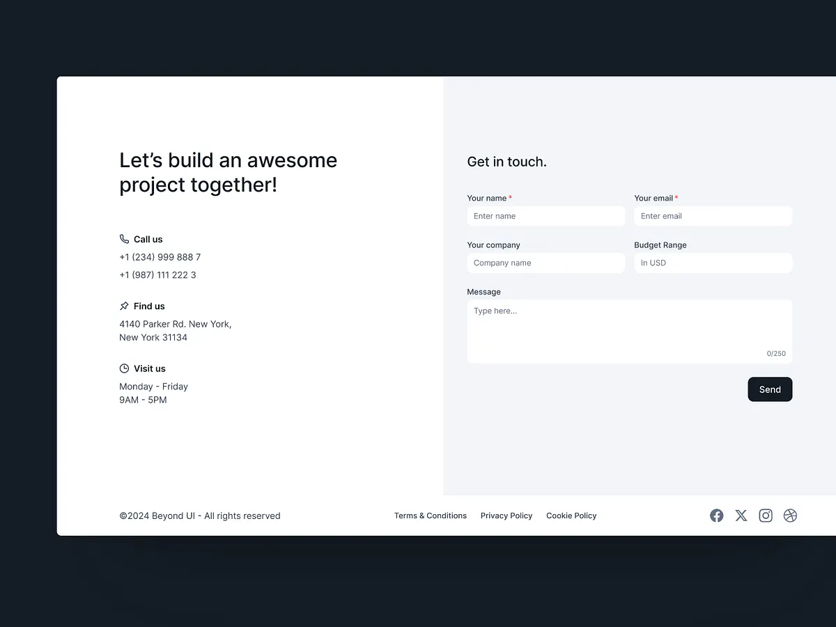 Contact Form UI designs, themes, templates and downloadable graphic ...