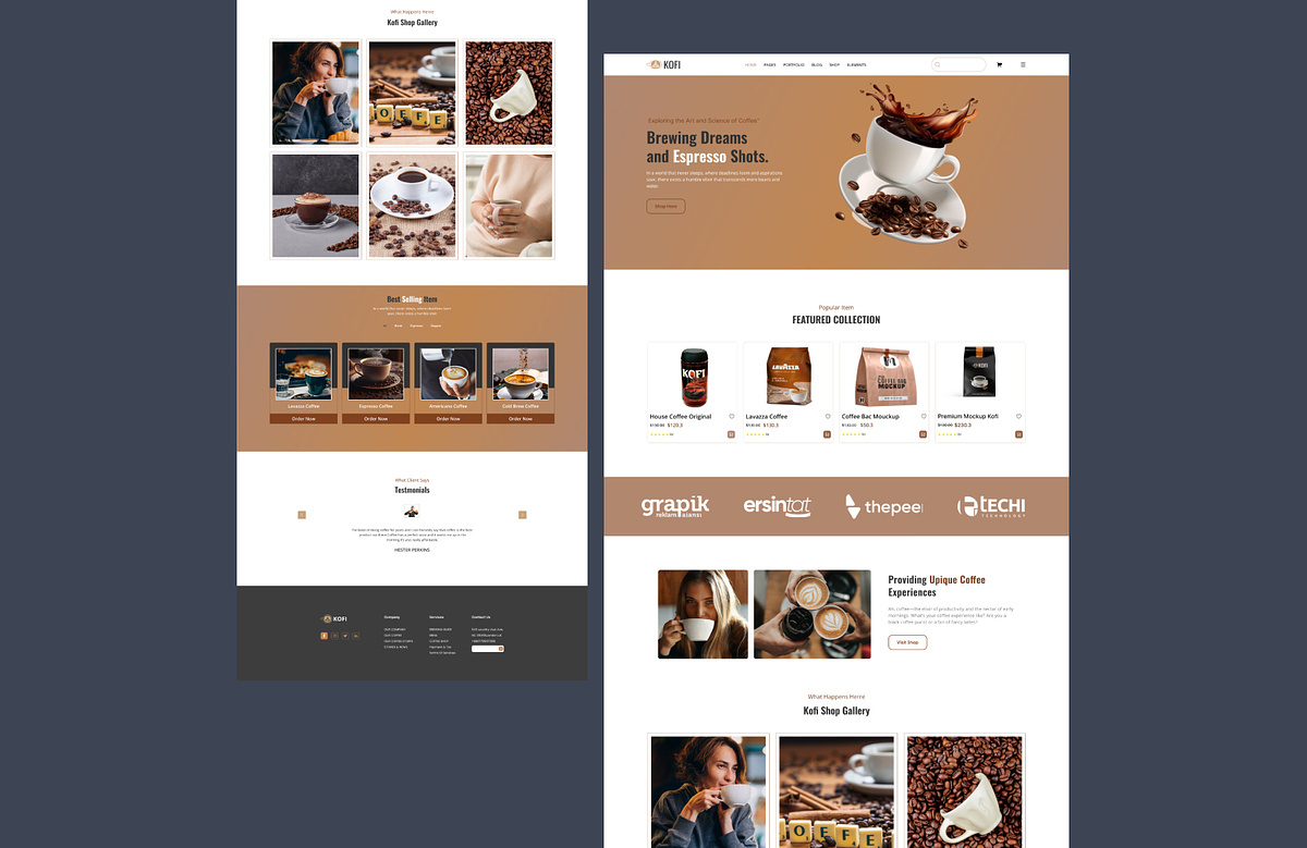 Menu Landing page by Mariam on Dribbble
