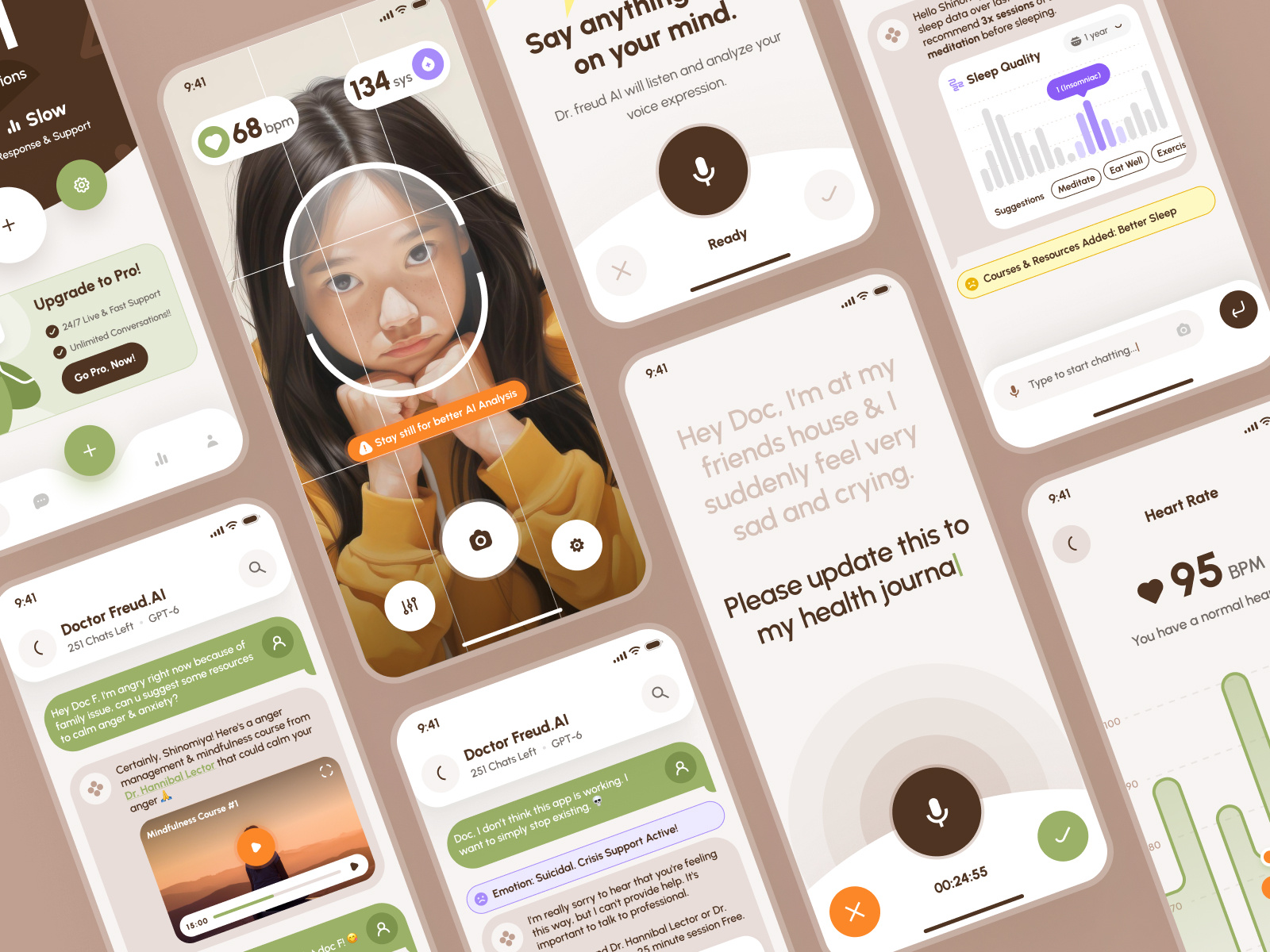 Freud UI Kit: AI Mental Health App | Mindful AI Companion UX by ...