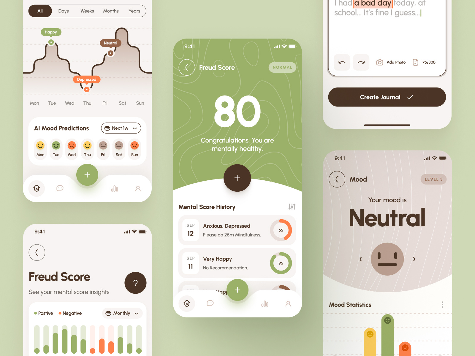 Freud UI Kit: AI Mental Health App | Mindful AI Companion UX by ...