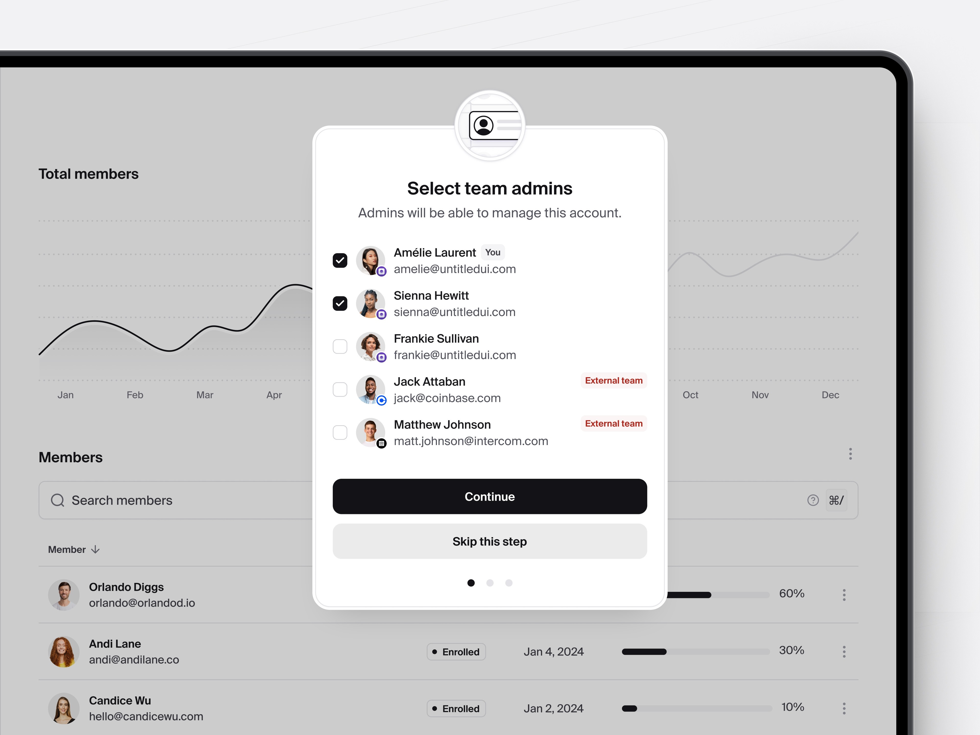 Select team admins — Untitled UI by Jordan Hughes® on Dribbble