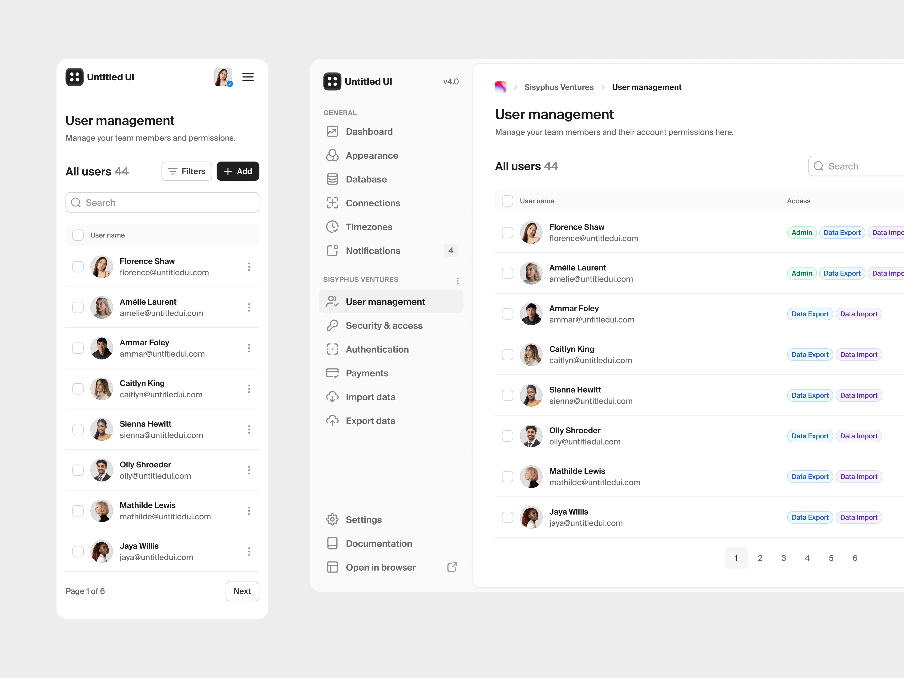 User management — Untitled UI by Jordan Hughes® on Dribbble