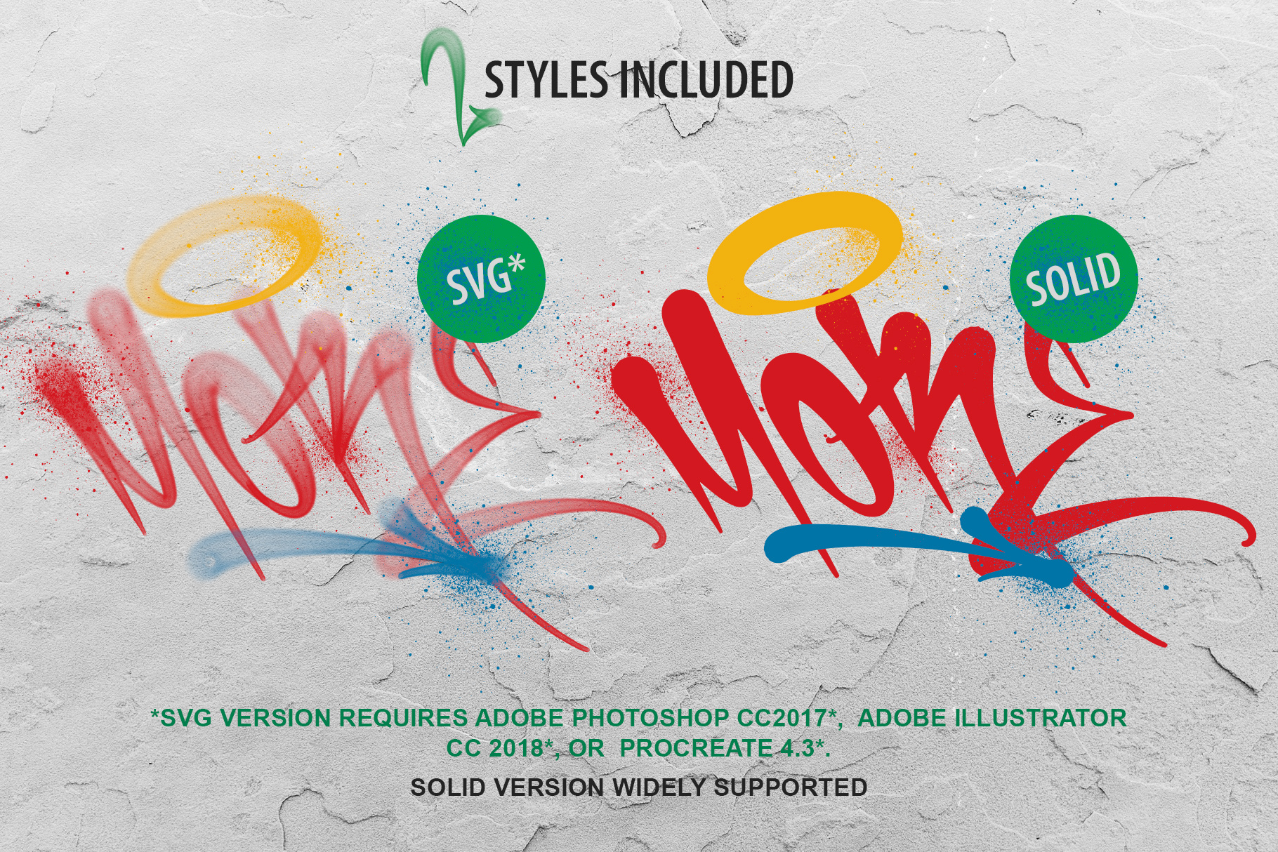 More | Graffiti Spray Paint SVG Font by Madhaline Studio on Dribbble