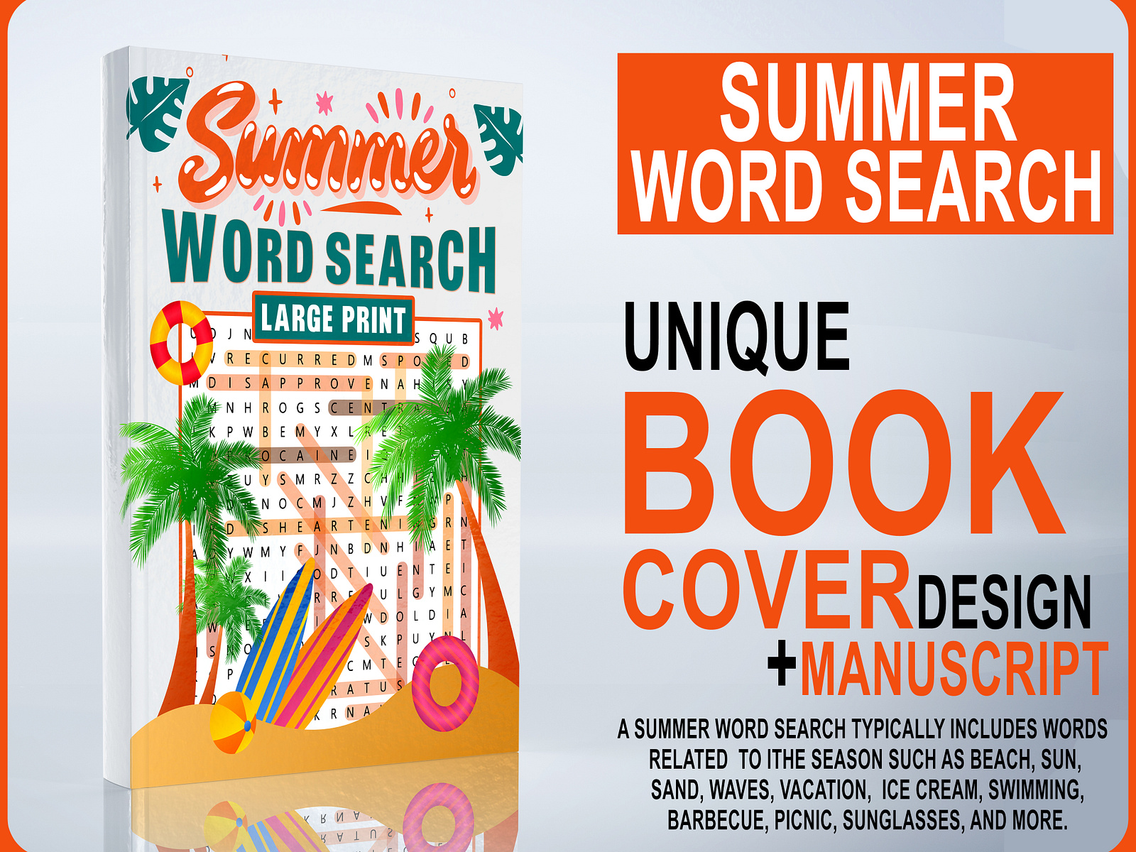 Summer Word Search Book Cover by TechPeak Crafts on Dribbble