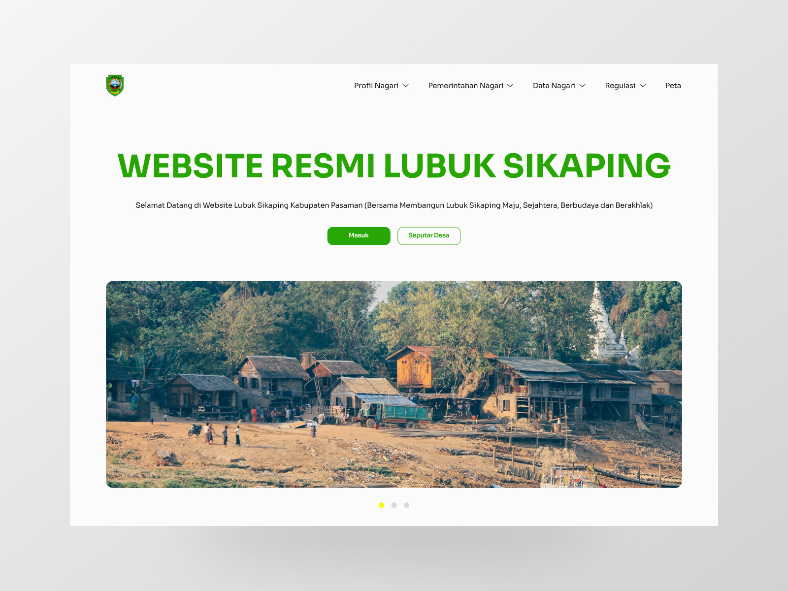 Lubuk Sikaping Village - Website Design by Muhammad Haziq on Dribbble
