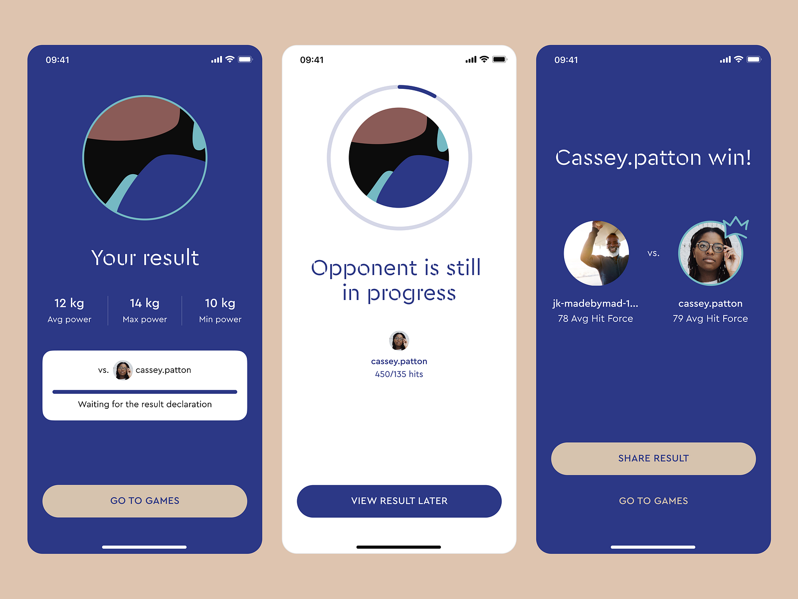 Result Screens for Bownce Sports Tech Startup by Madebymad on Dribbble
