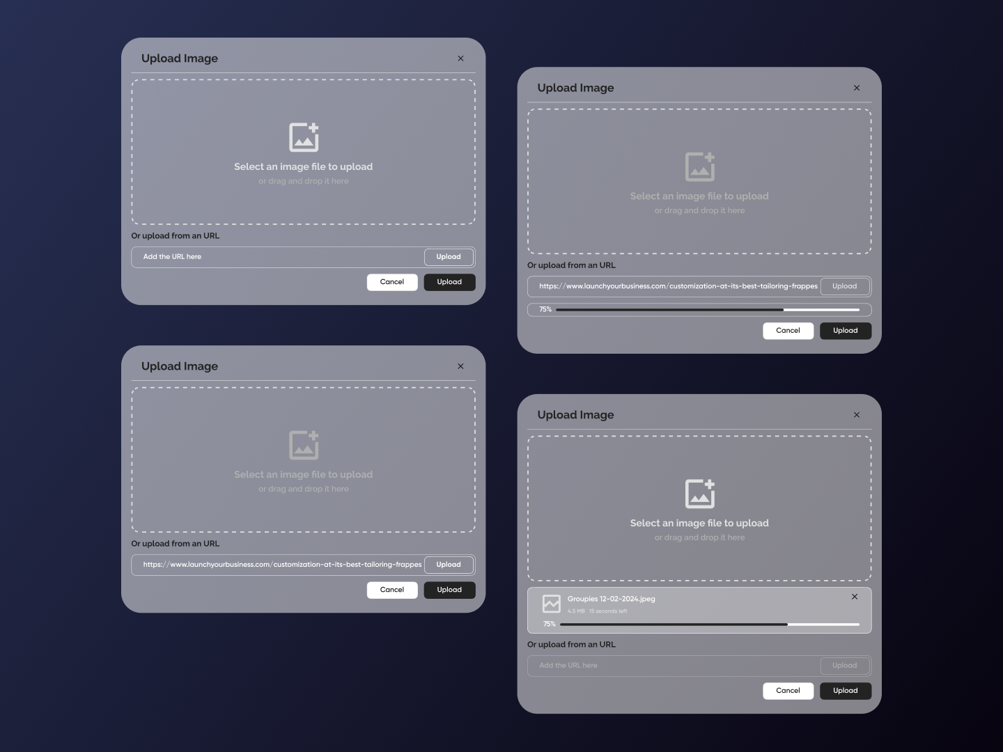 UI Design - Upload Image by LYBCOUK on Dribbble