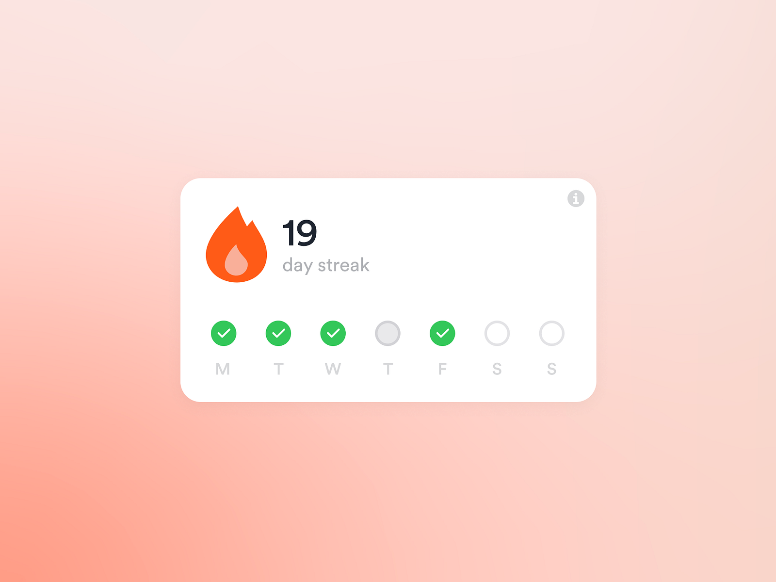 app ui streak card - simplified 1/2 by lousamp on Dribbble