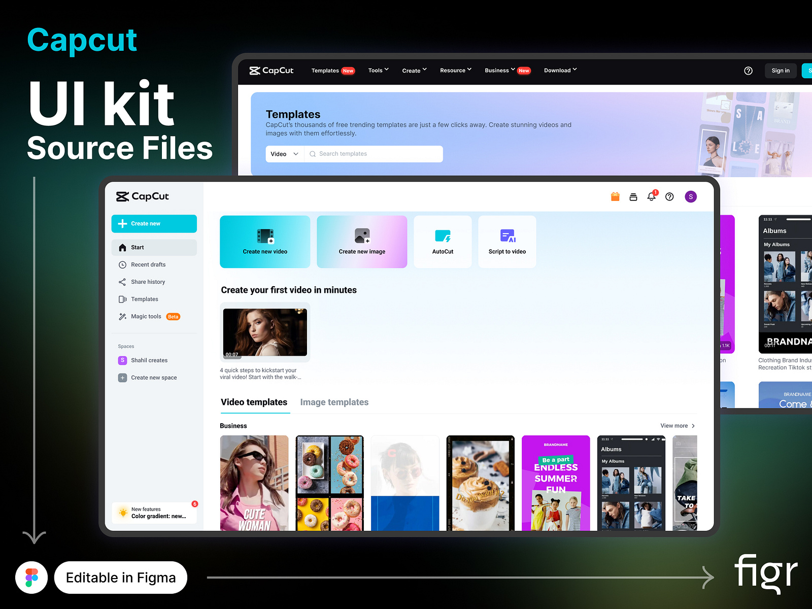 Make Capcut UI your own by Figr Design on Dribbble