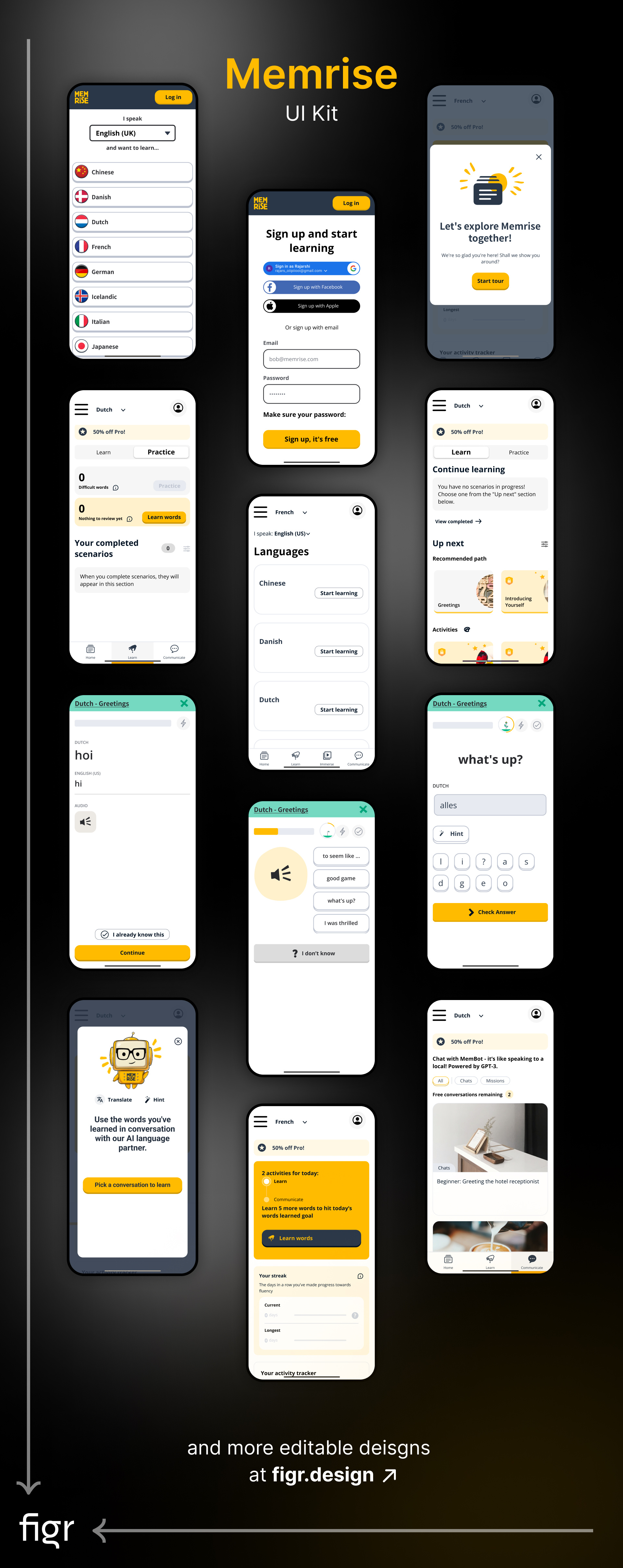 Make Memrise UI your own by Figr Design on Dribbble