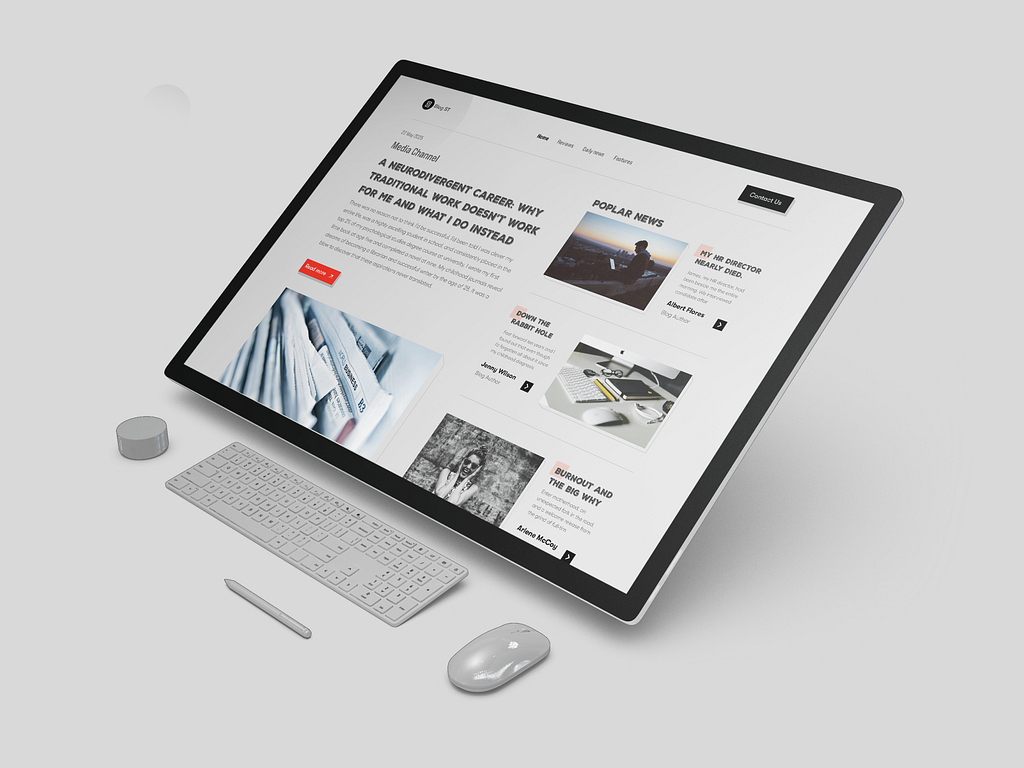 Blog website UI design by Logicaloom on Dribbble