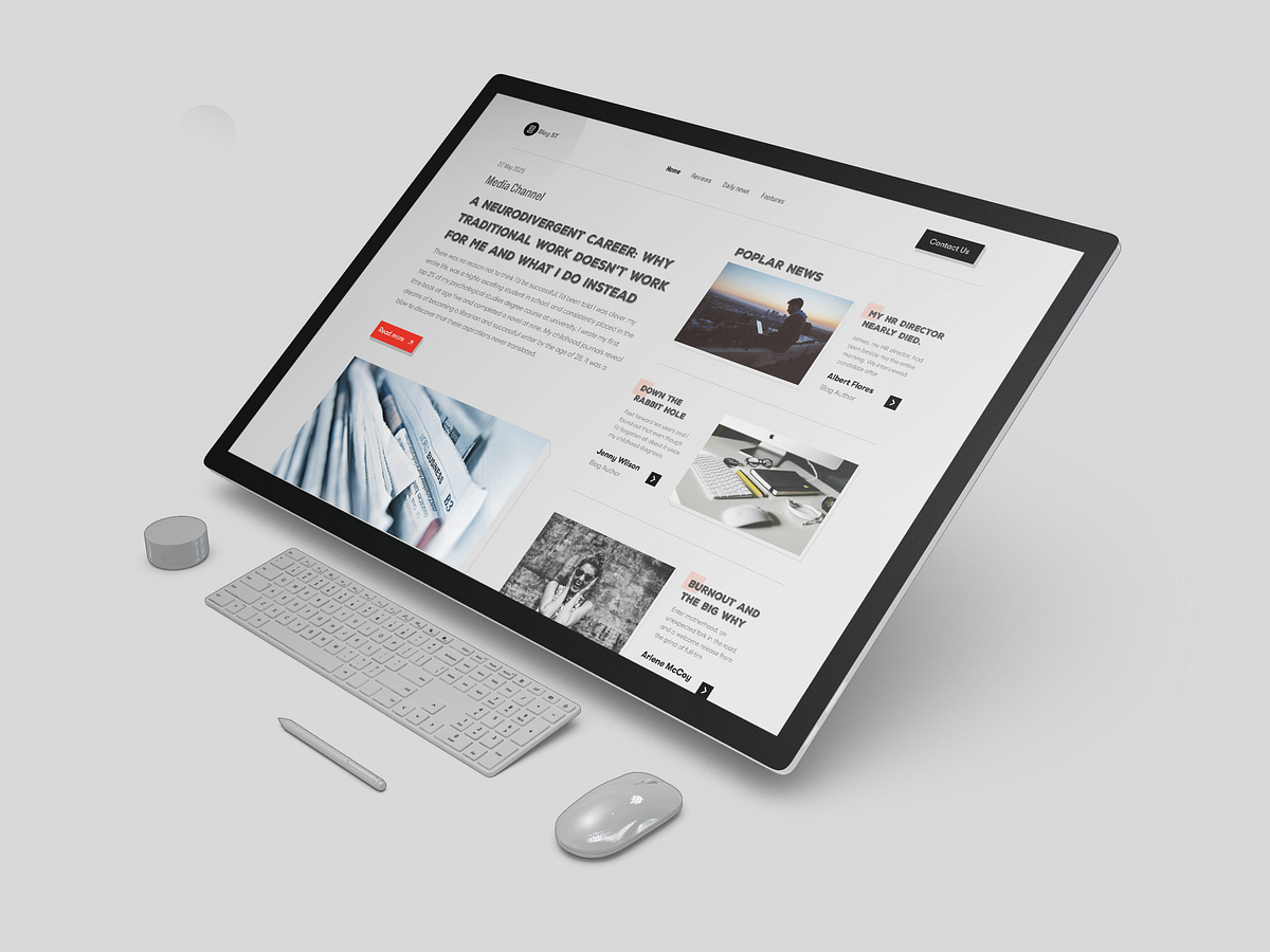 Blog website UI design by Logicaloom on Dribbble