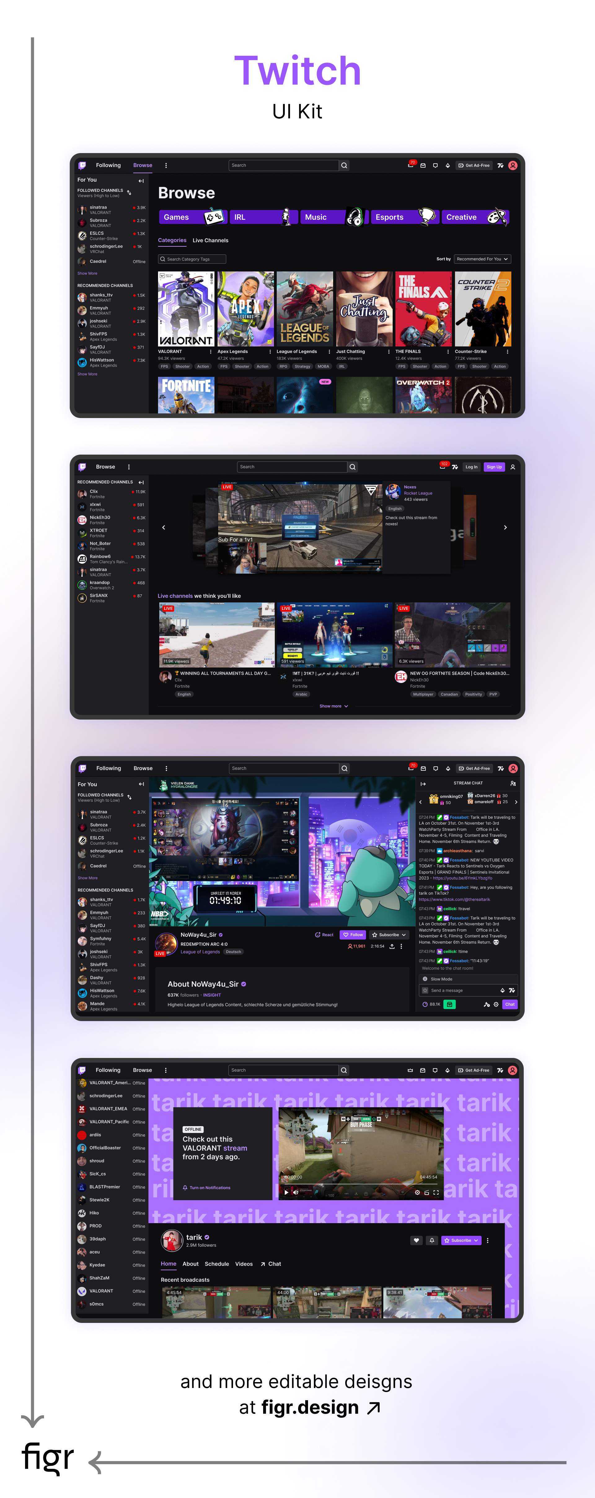 Make Twitch Ui Your Own By Figr Design On Dribbble